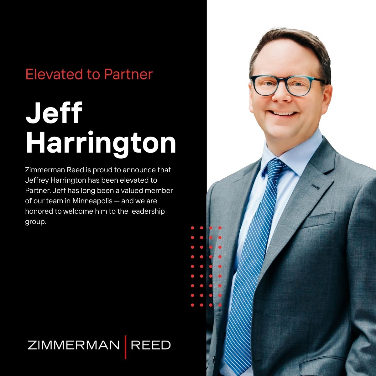 Zimmerman Reed Welcomes Jeffrey J. Harrington as Partner